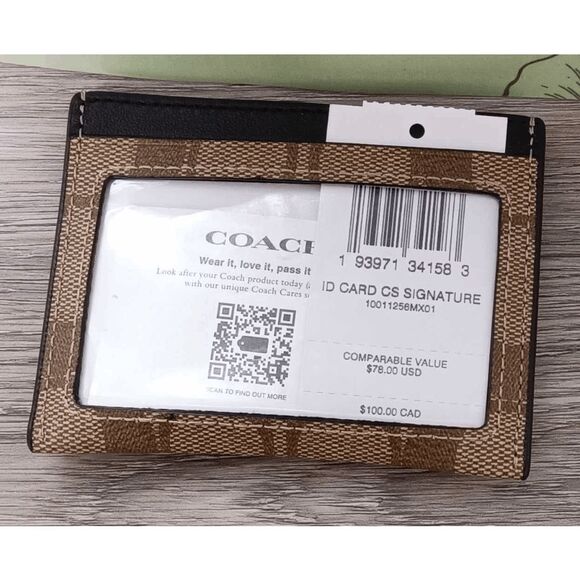 Coach | Accessories | Coach Mens Slim Id Card Case In Signature Canvas ...